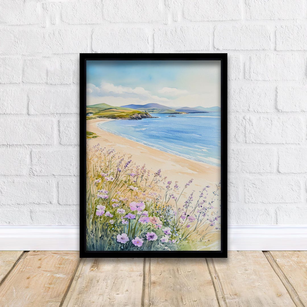 Caernarfon Beach Watercolor Painting Wales Coastal Art Caernarfon Print ...