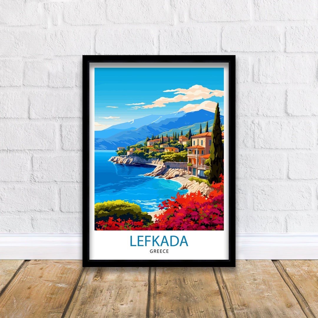 Lefkada Greece Travel Print Lefkada Wall Decor Lefkada Poster Greece ...