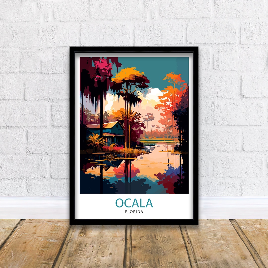 Ocala Florida Travel Print| Ocala Wall Decor Ocala Poster Florida ...