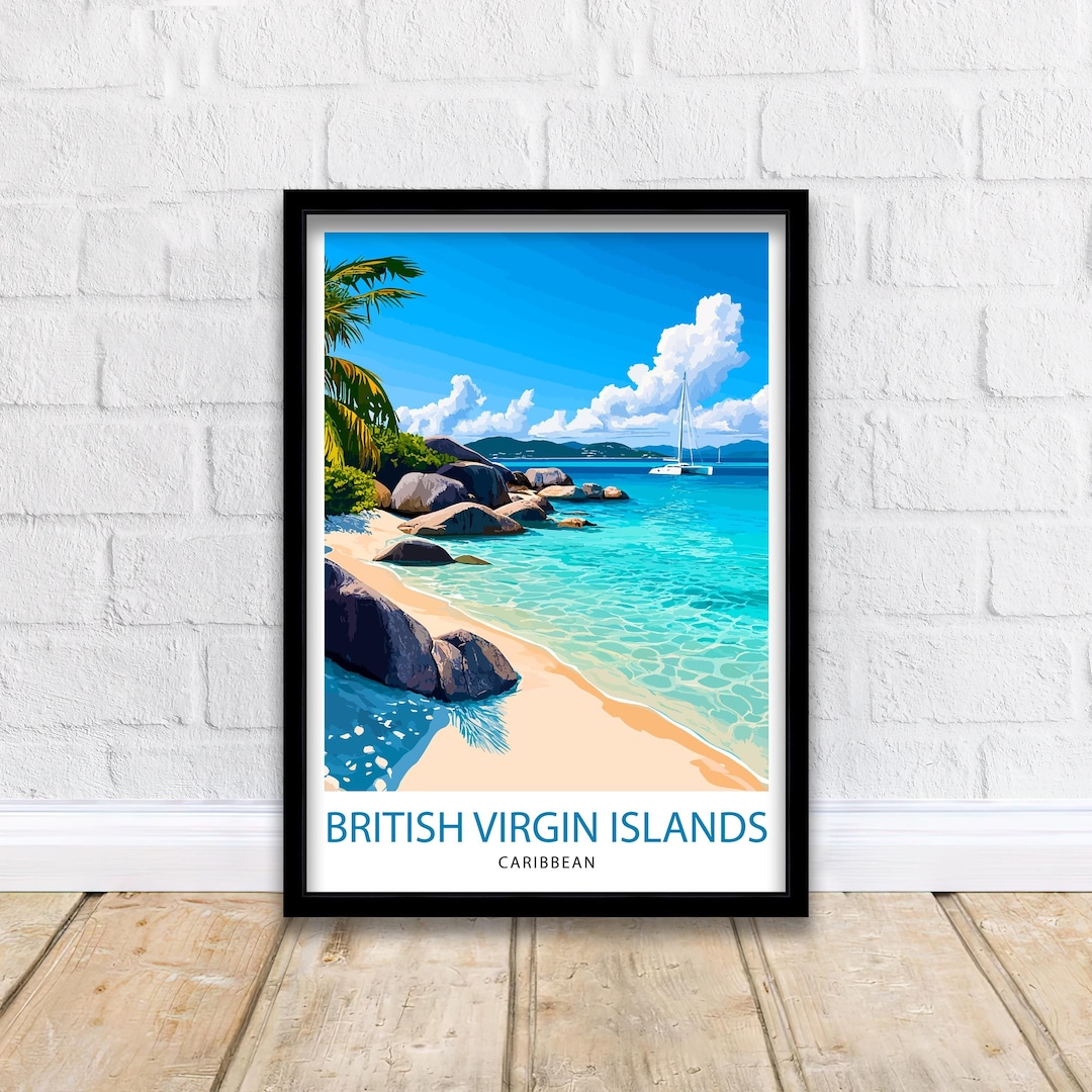 British Virgin Islands Travel Print Wall Decor Wall Art BVI Tropical ...