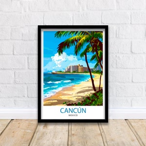 Cancun Mexico Travel Print Cancun Wall Decor Cancun Home Living Decor ...