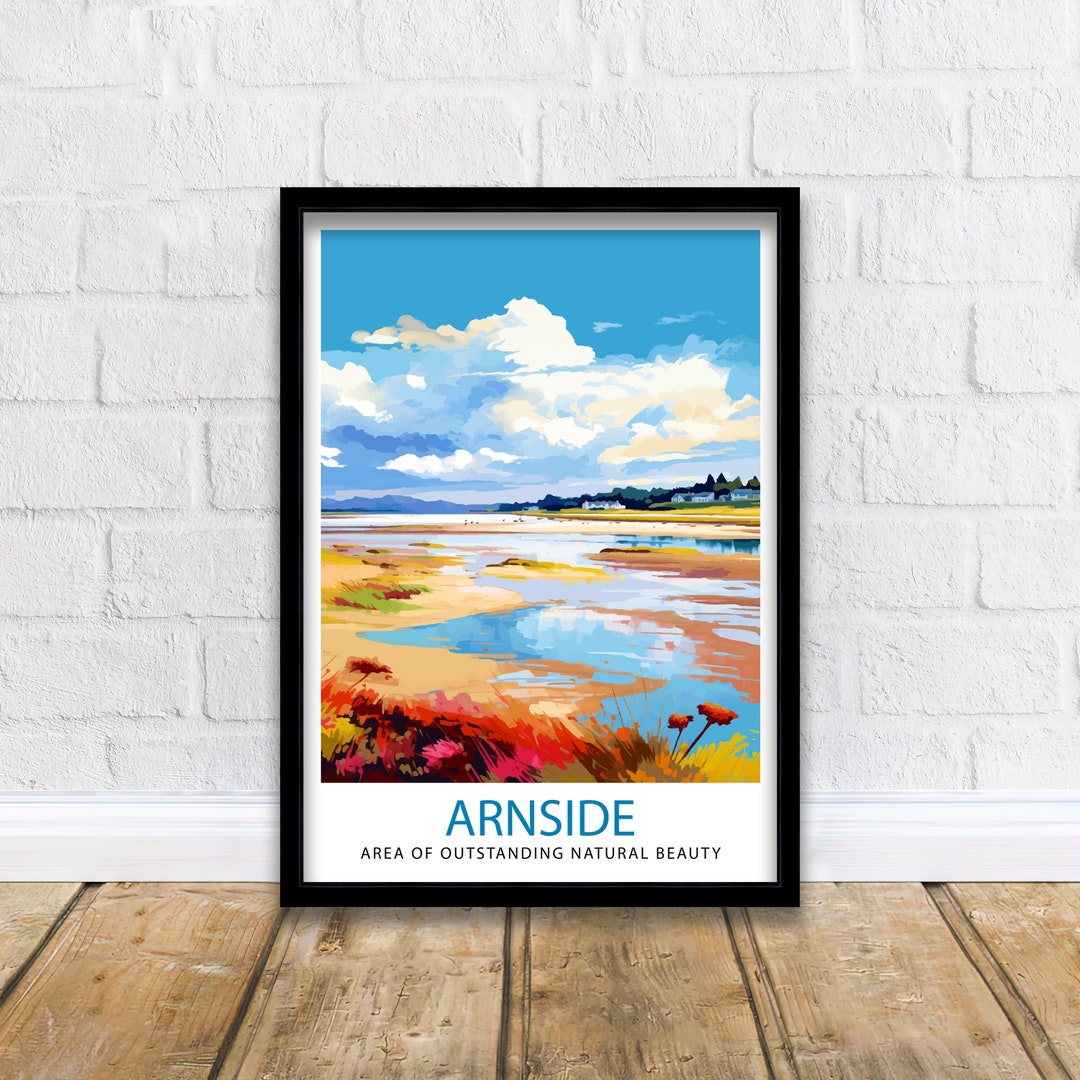 Arnside AONB Print Area of Outstanding Natural Beauty Art Arnside Knott ...