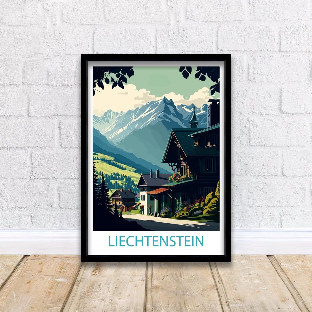 Liechtenstein Travel Print Wall Decor Home Living Decor Illustration ...
