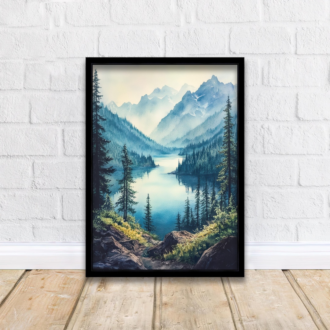 Washington State Watercolor Print Wall Art Pacific Northwest Art ...