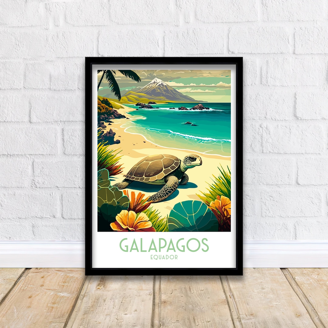Galapagos Islands Travel Print | Galapagos | Ecuador | Travel Poster ...