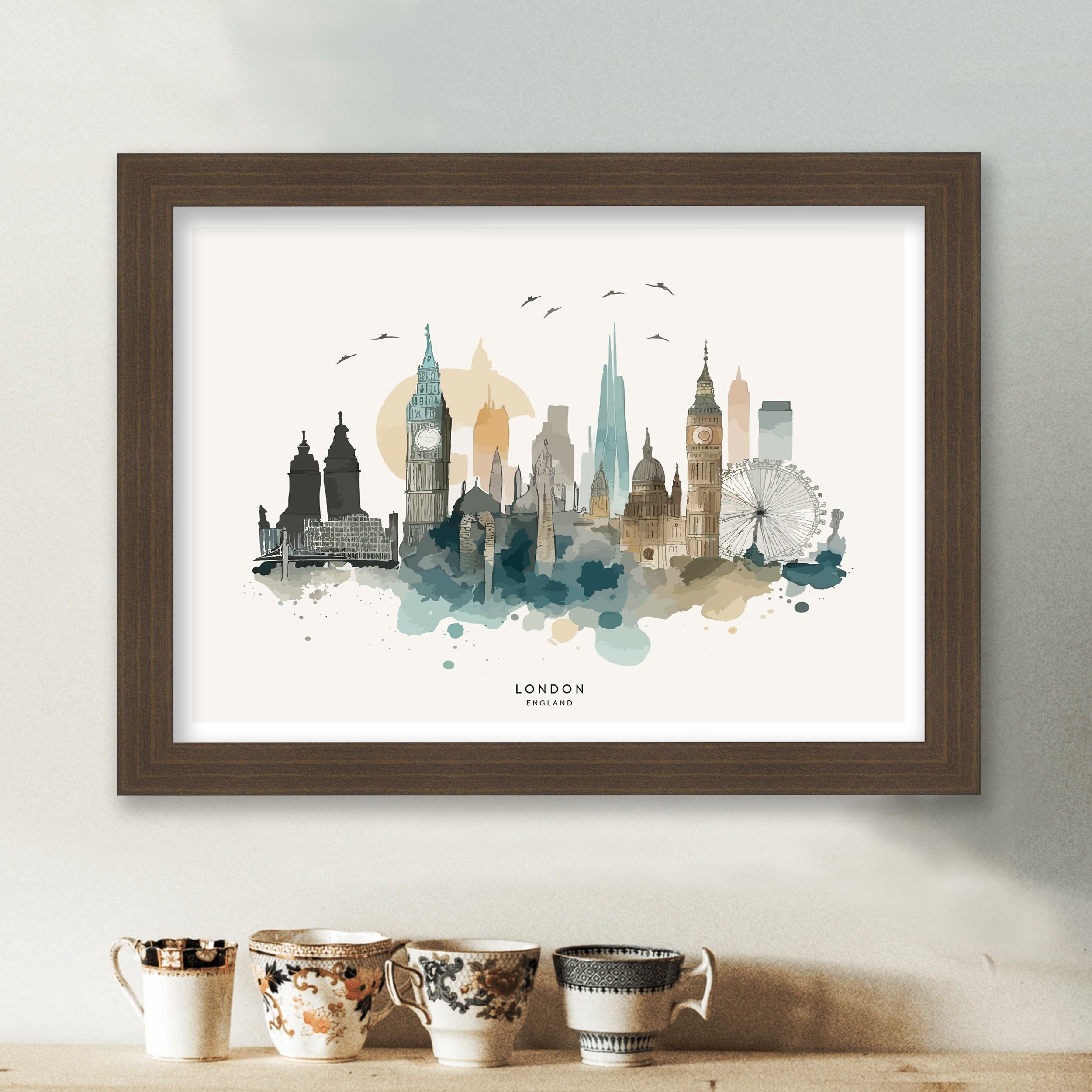 London Skyline Art Print | London Print| London Poster| London Wall Art ...