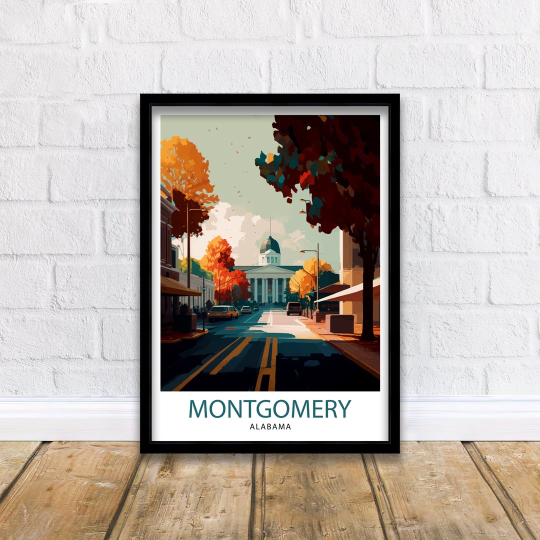 Montgomery Alabama Travel Print| Montgomery Wall Art Montgomery ...