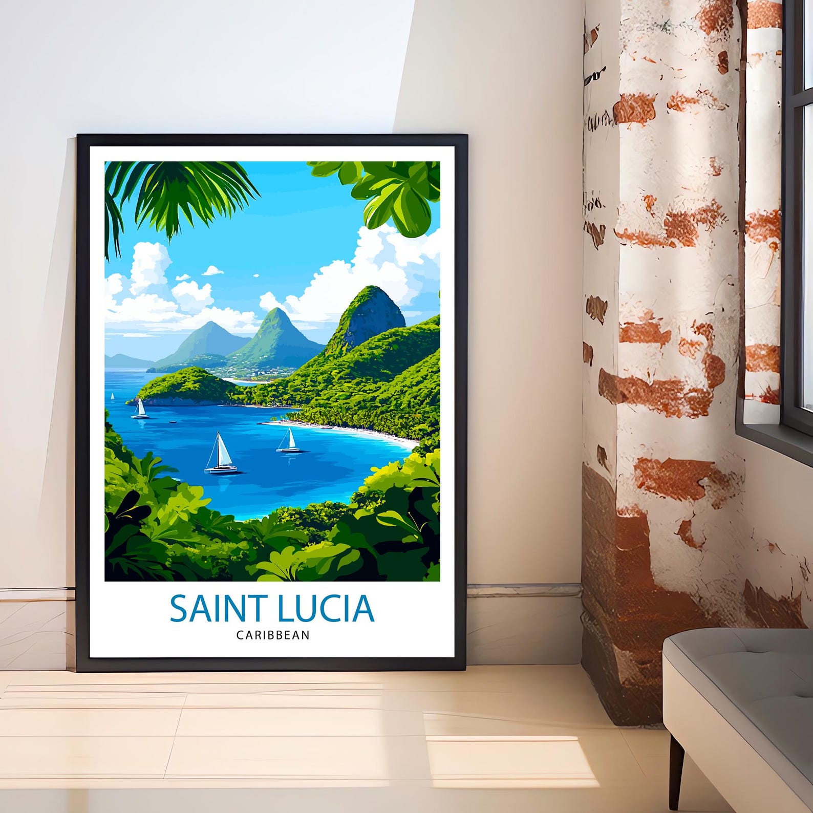 St. Lucia Caribbean Travel Print Wall Decor Wall Art St. Lucia Wall ...