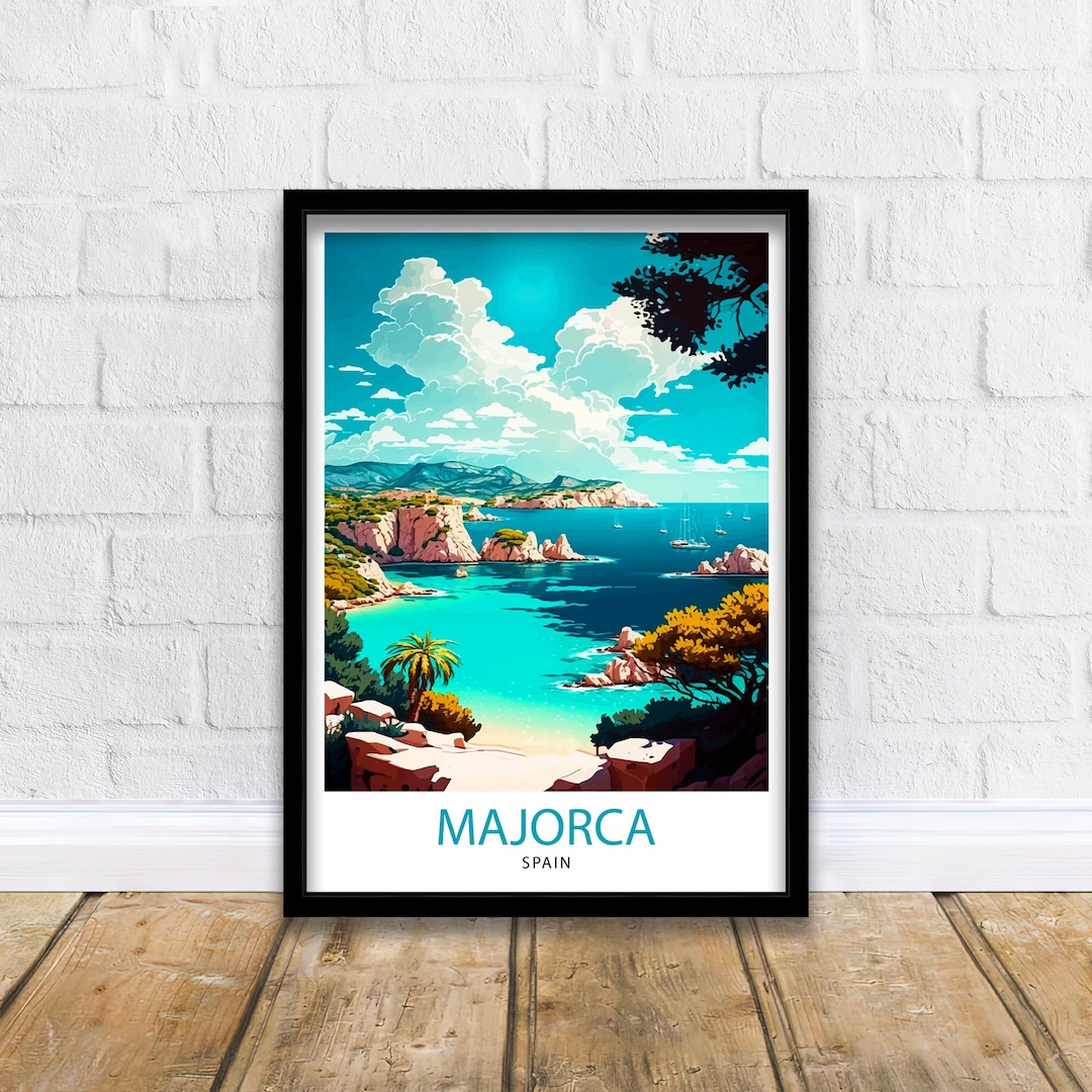 Majorca Spain Travel Print Majorca Wall Decor Majorca Home Living Decor ...