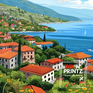 Lake Ohrid North Macedonia Travel Print Wall Decor Wall Art Lake Ohrid ...