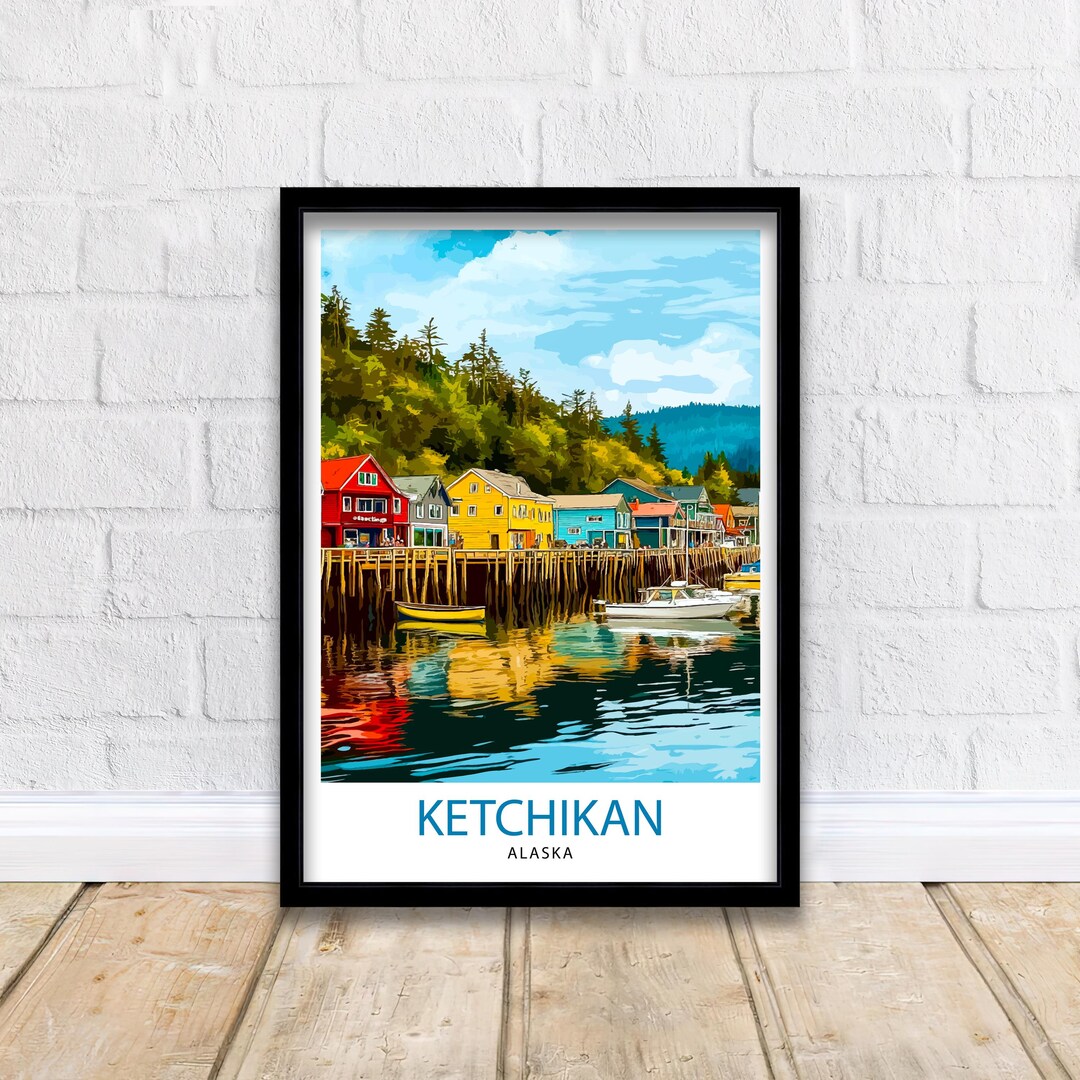 Ketchikan Alaska Travel Print Wall Decor Wall Art Ketchikan Wall ...