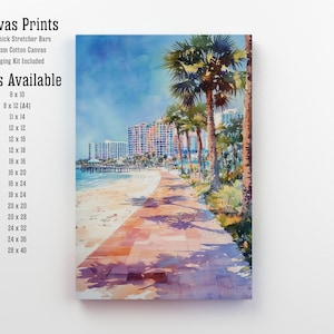 Clearwater Beach Watercolor Painting Florida Beach Art Clearwater Print ...