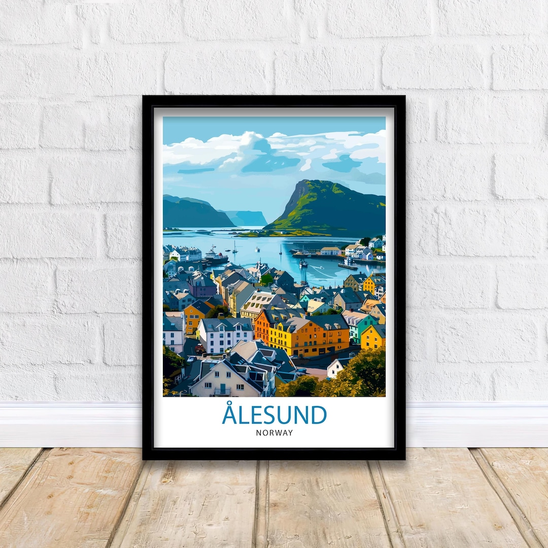 Alesund Norway Travel Print Wall Decor Wall Art Ålesund Wall Hanging ...