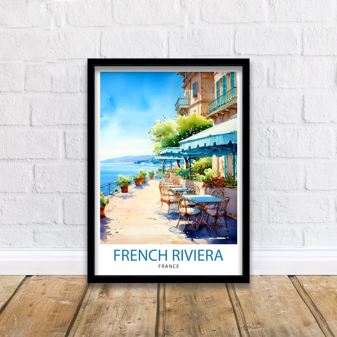 French Riviera Travel Print French Riviera Wall Decor French Riviera ...