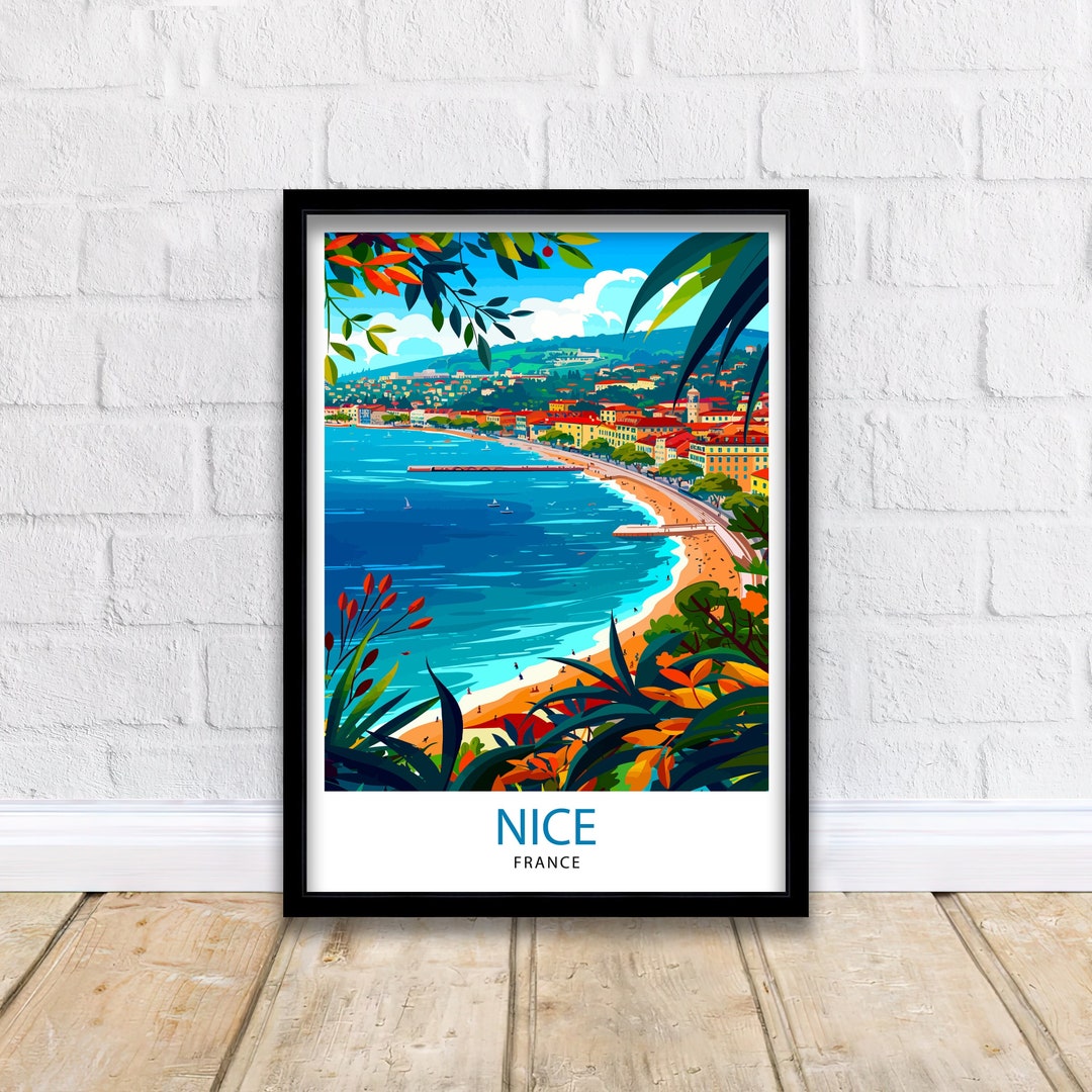 Nice France Travel Print Nice Wall Art Nice Poster French Riviera Decor ...