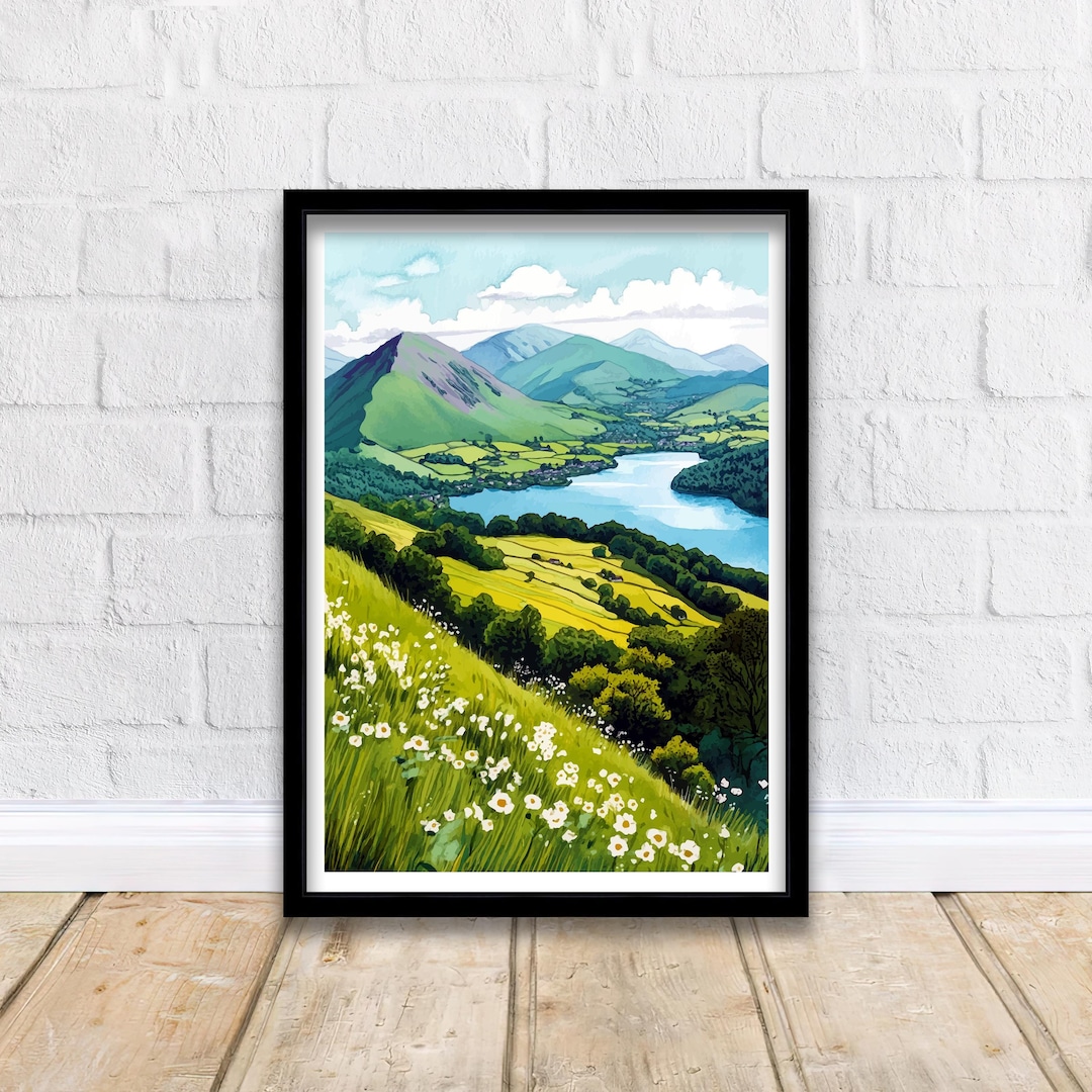 Cat Bells Lake District Travel Print Wall Decor Wall Art Cat Bells ...