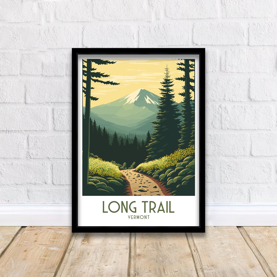 Long Trail Travel Print| | Appalachian Trail | Jay Peak | Green ...