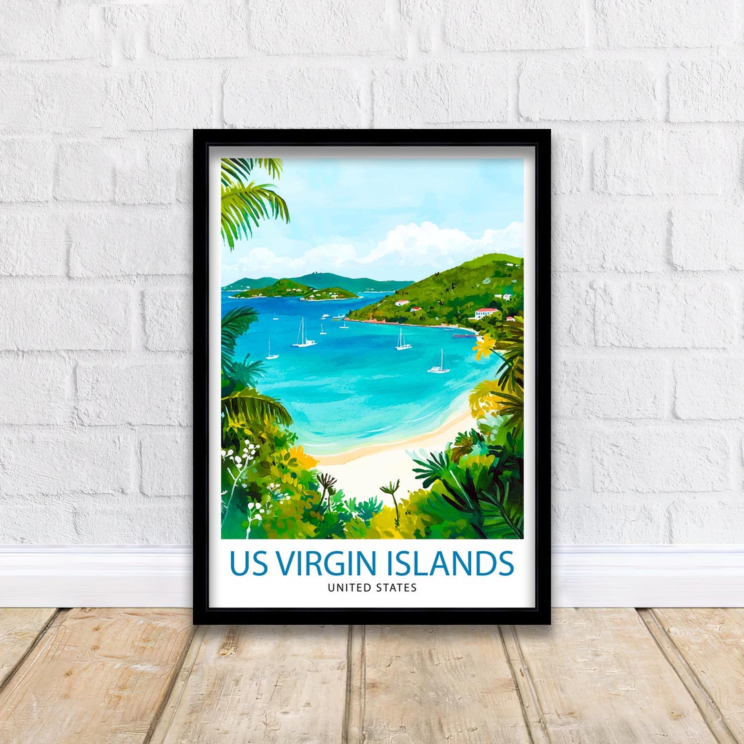 U.S. Virgin Islands Travel Print Wall Decor Wall Art Virgin Islands ...