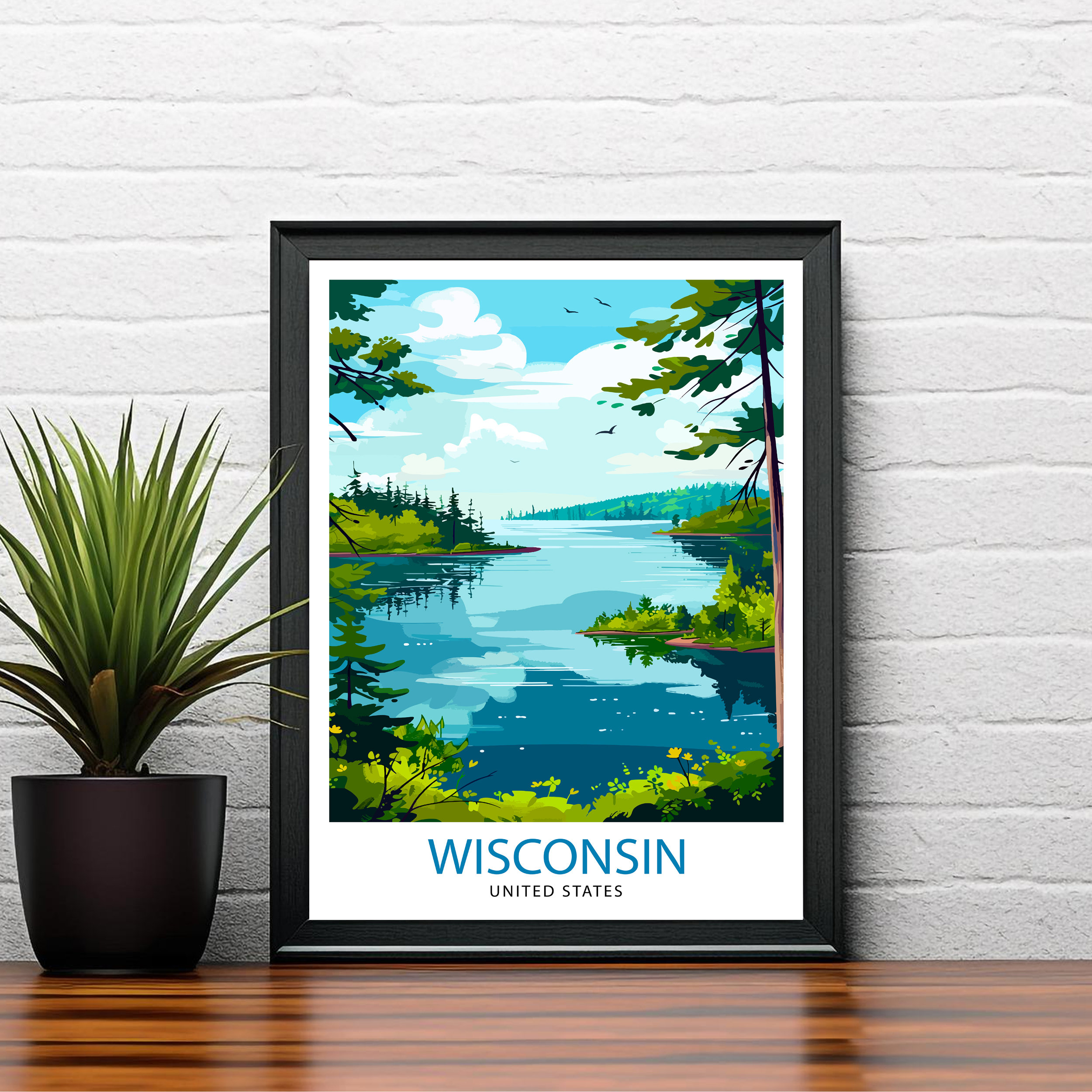 Wisconsin Travel Print Wall Decor Wall Art Wisconsin Wall Hanging Home ...