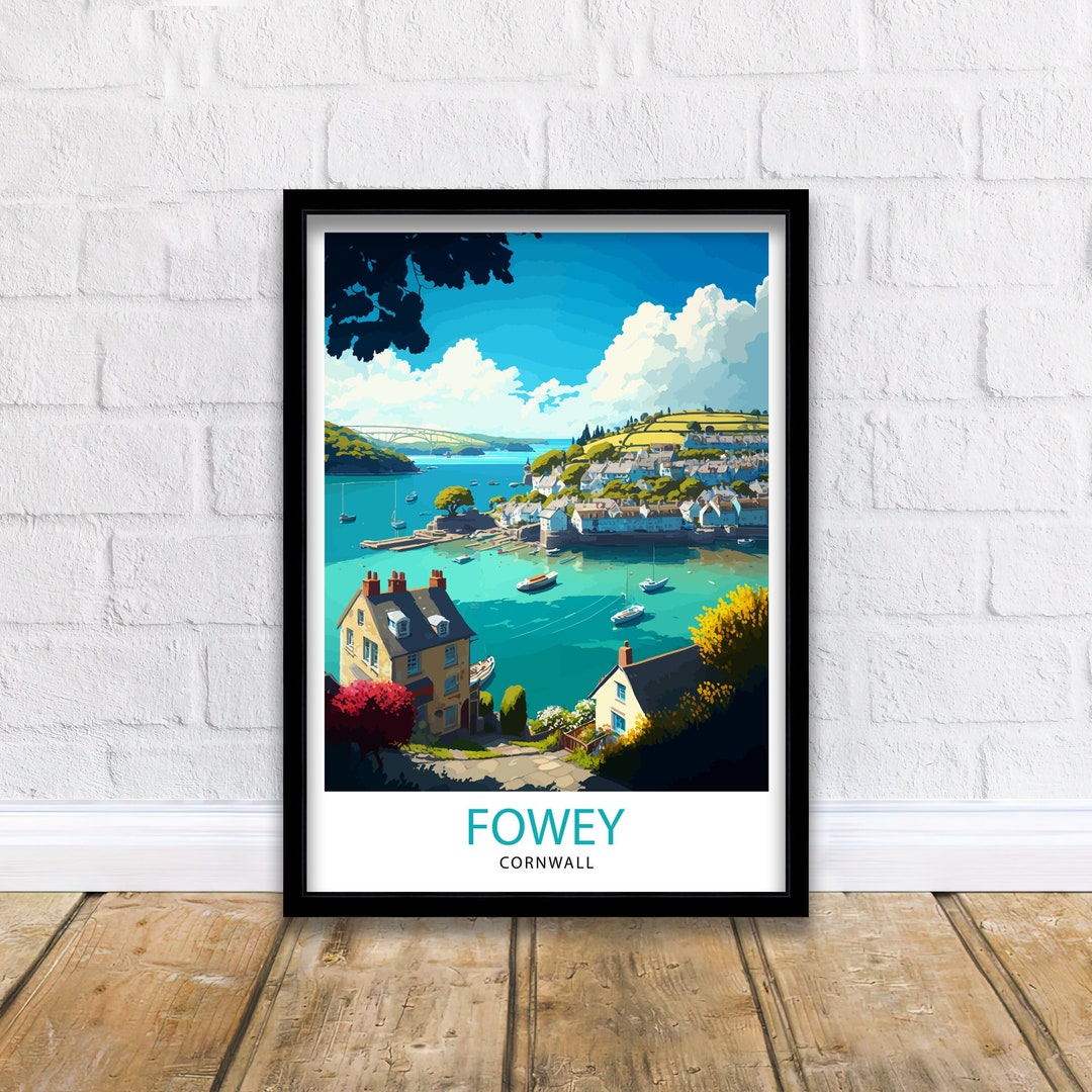 Fowey Cornwall Travel Print Fowey Wall Art Fowey Home Decor Fowey ...