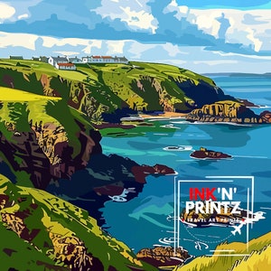 St Abbs Head Scotland Travel Print Wall Decor Wall Art St Abbs Head ...