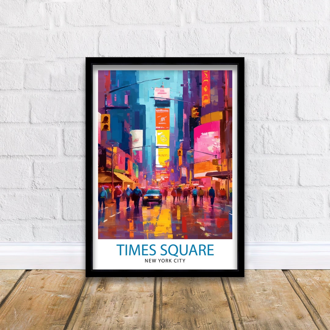 Times Square New York Travel Print| NYC Wall Decor Times Square Poster ...