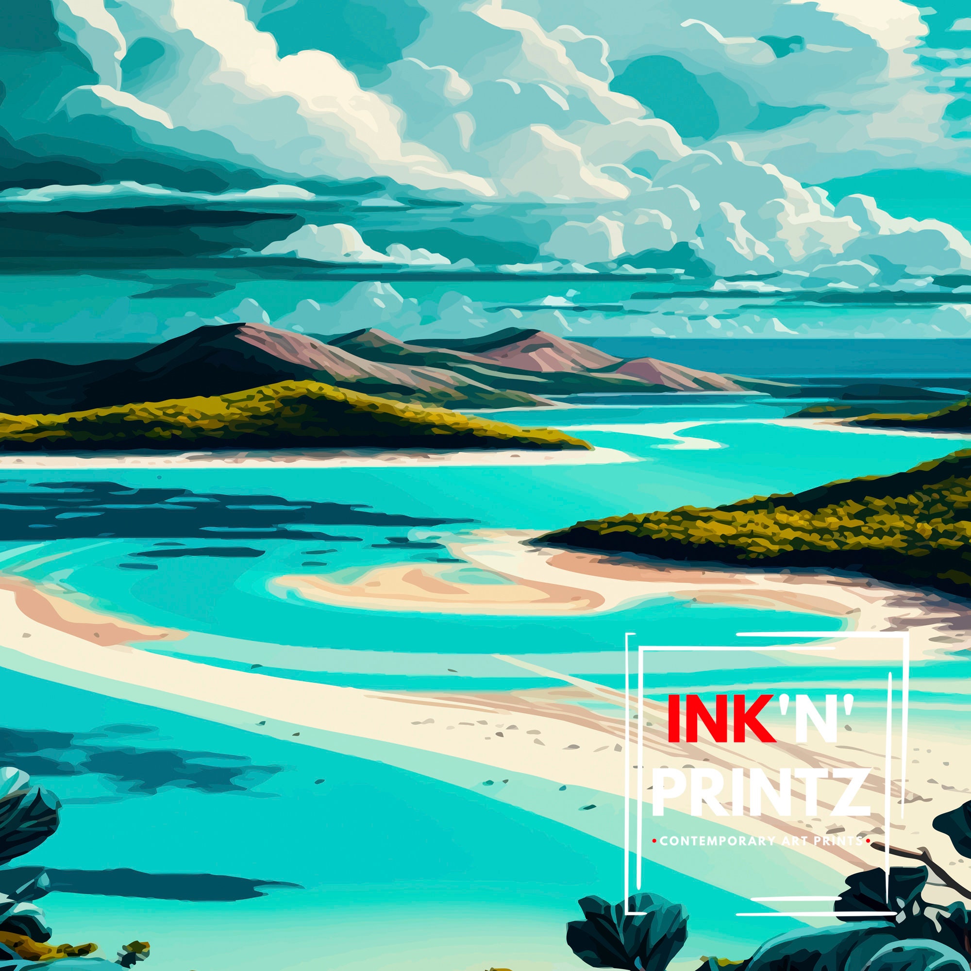 Whitsunday Australia Travel Print Whitsunday Islands Wall Art ...