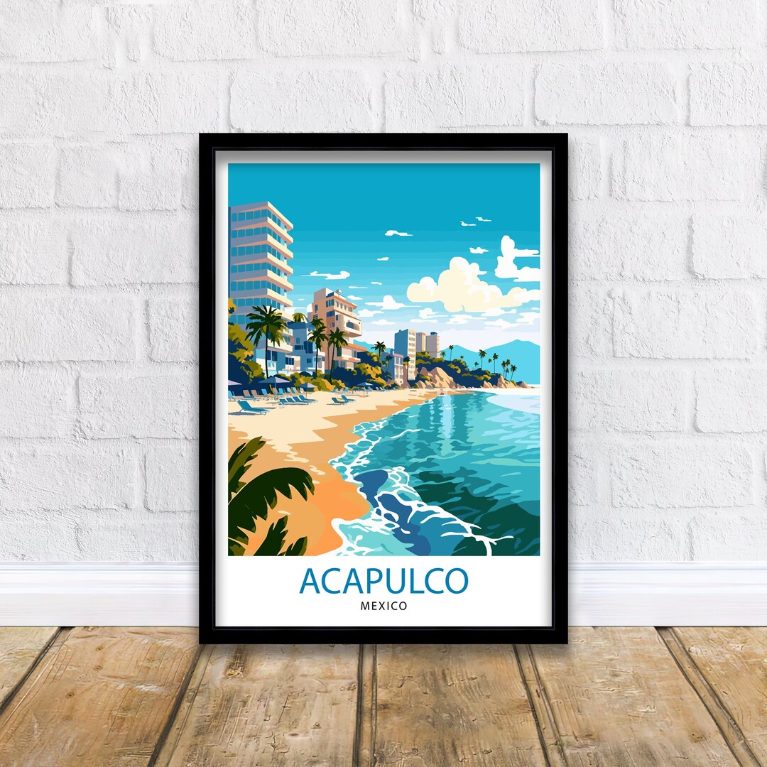 Acapulco Mexico Travel Print Acapulco Wall Decor Acapulco Home Living ...