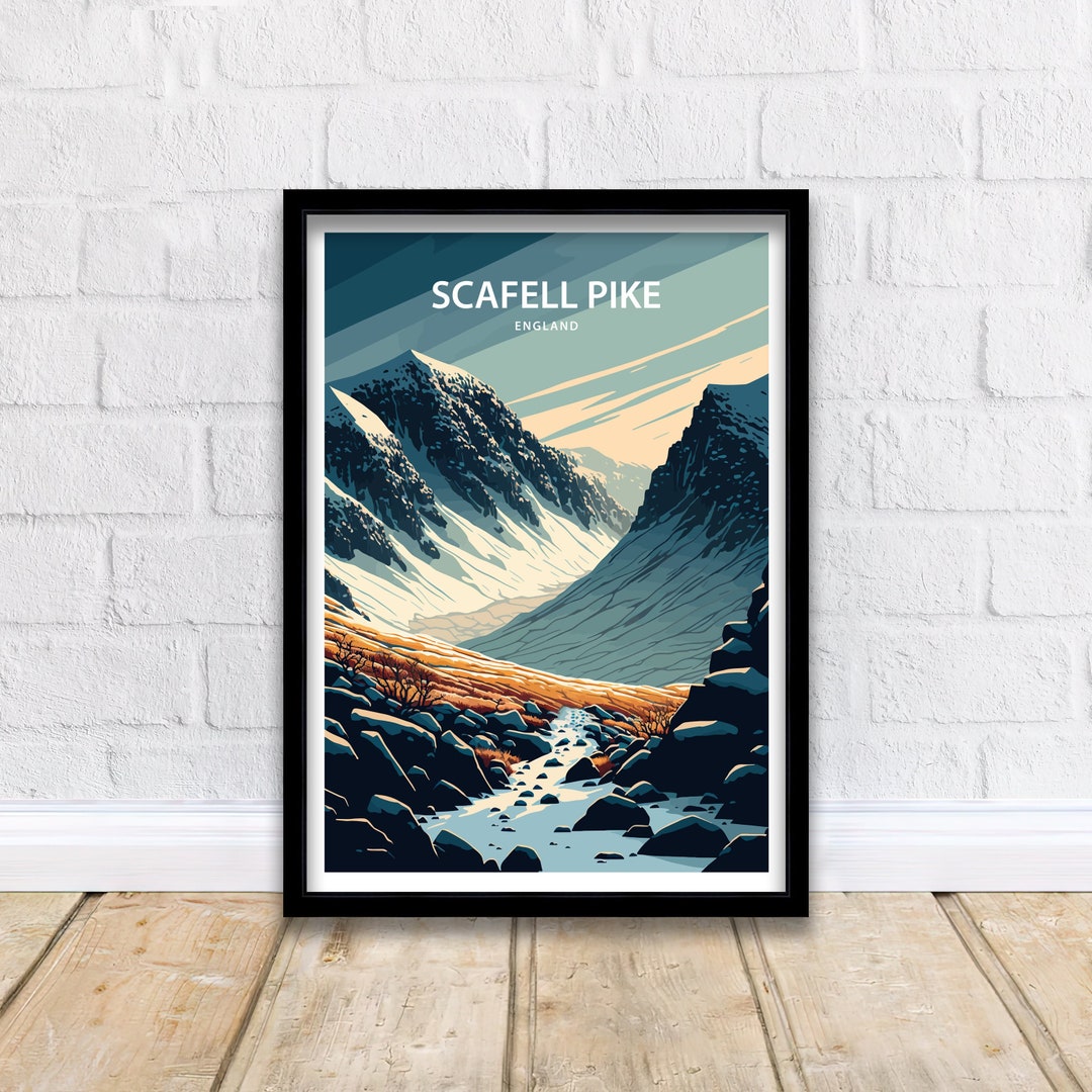 Scafell Pike Travel Print | Lake District | Print | Lake District Print ...