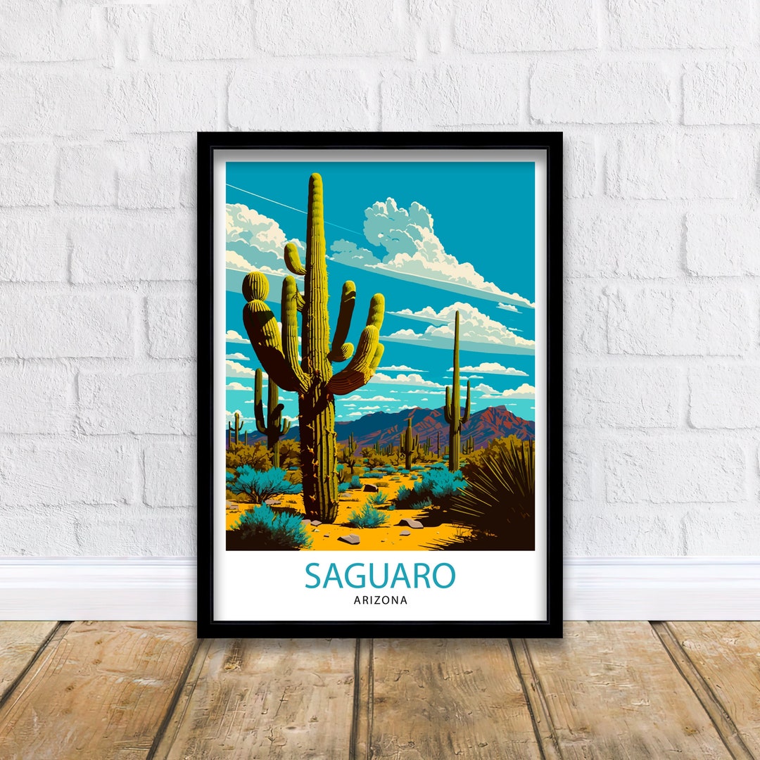 Saguaro Arizona Travel Print Saguaro Wall Decor Saguaro Poster Arizona ...