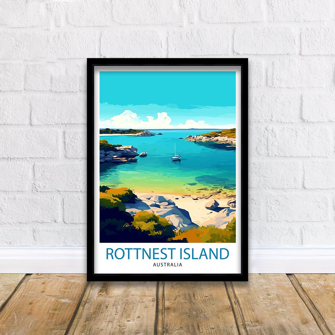 Rottnest Island Australia Travel Print Island Paradise Wall Decor ...