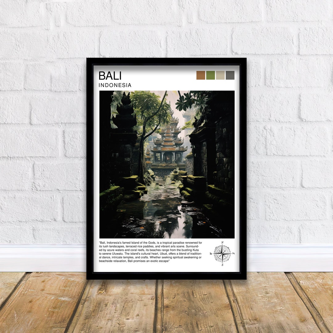 Bali Indonesia Travel Print Bali Wall Decor Bali Poster Indonesia ...
