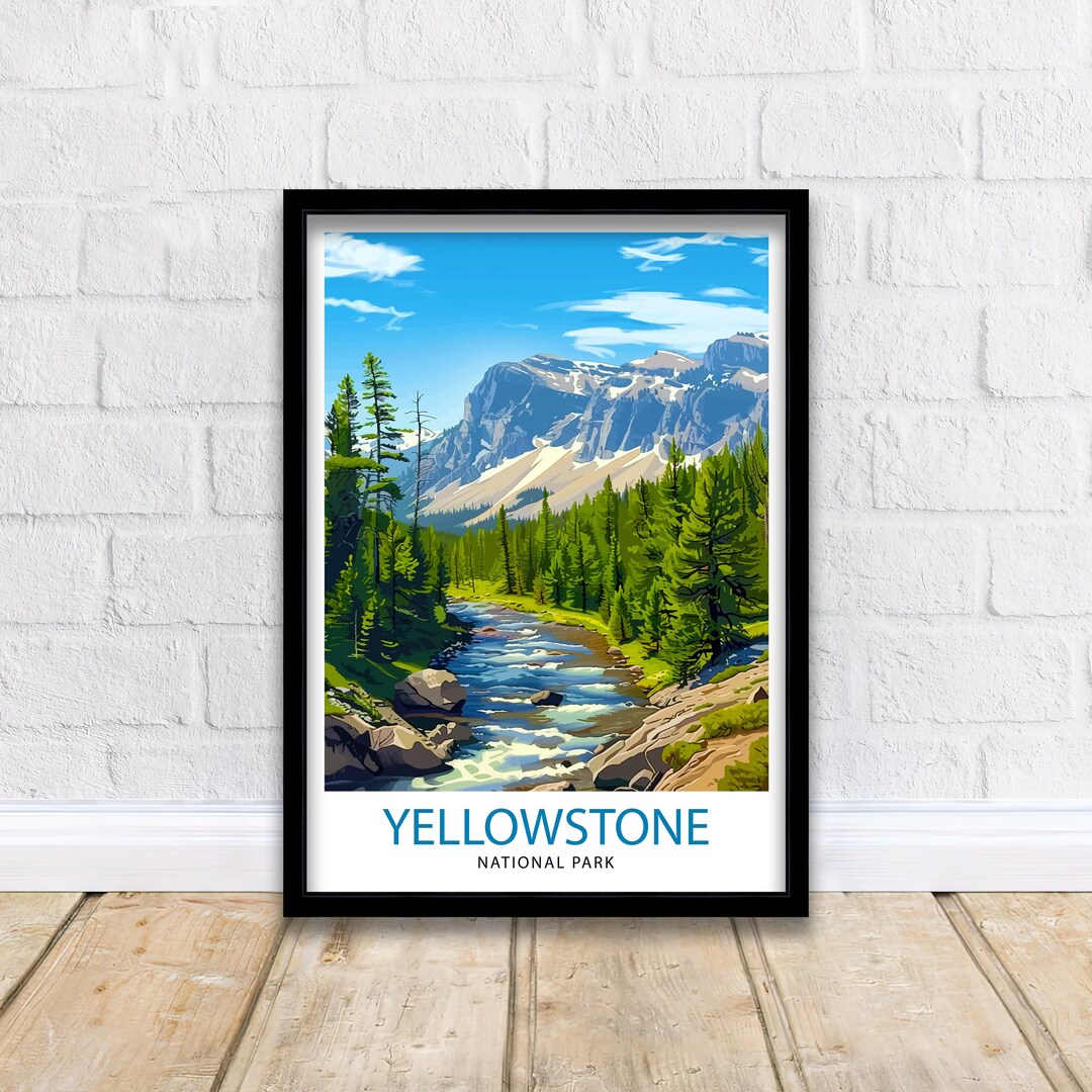 Yellowstone National Park Travel Print Wall Decor Wall Art Yellowstone ...