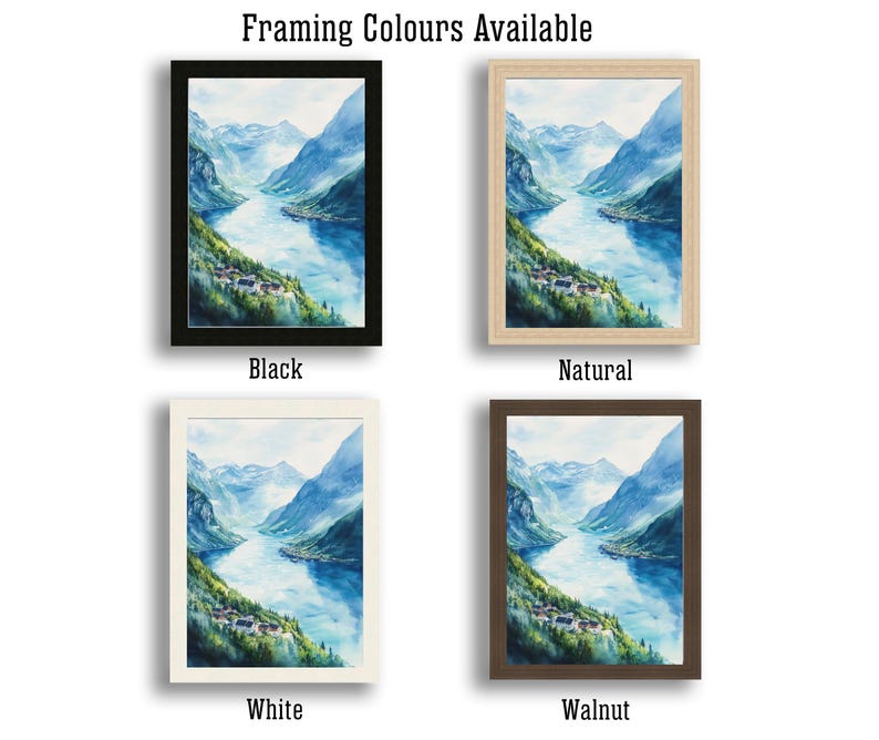 Geiranger Norway Watercolor Painting Scenic Fjord Art Geiranger Print ...