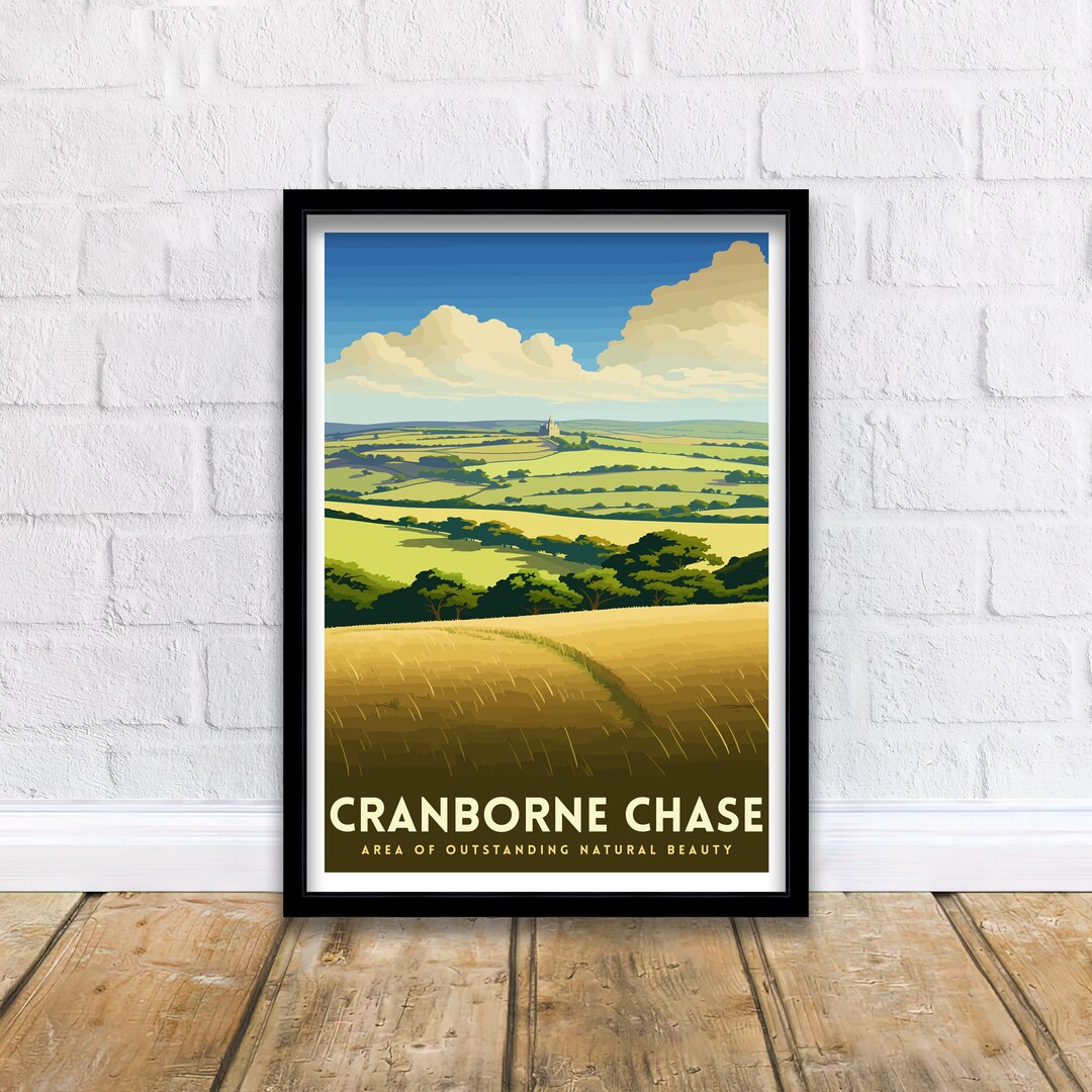 Cranborne Chase AONB Print English Countryside Art Rural Landscape ...