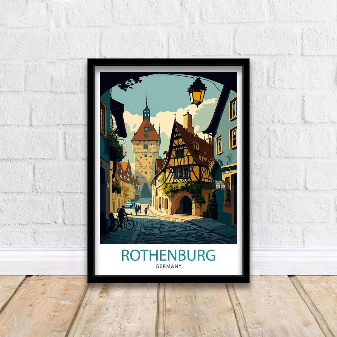 Rothenburg Travel Print Rothenburg Wall Art Rothenburg Illustration ...