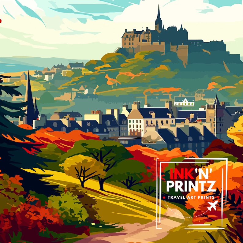 Edinburgh Scotland Travel Print Edinburgh Wall Art Edinburgh Home Decor ...