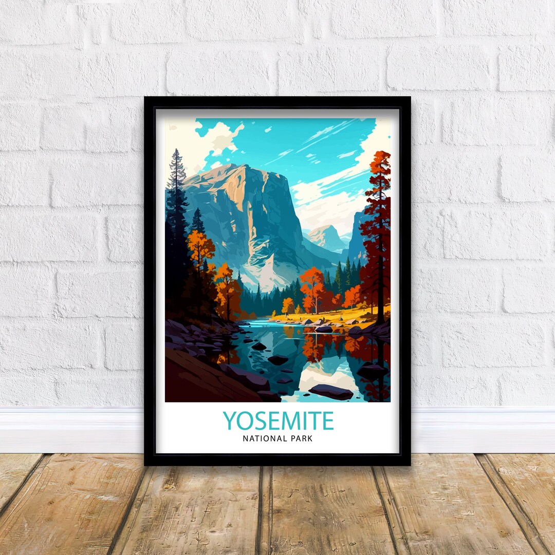 Yosemite National Park Travel Print| Yosemite Wall Art Yosemite Home ...