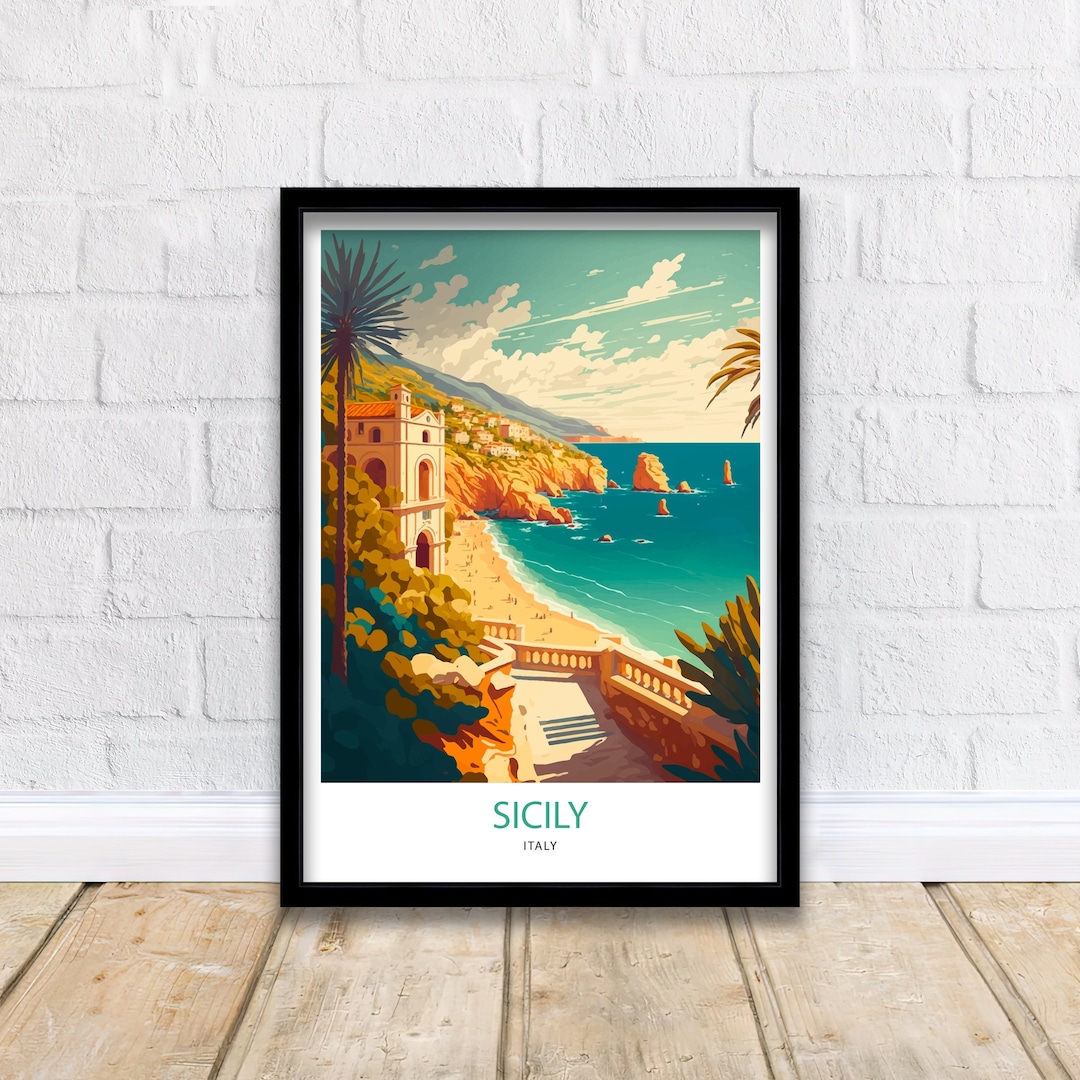 Sicily Travel Print | Sicily Wall Art | Sicily Print | Sicily Poster ...