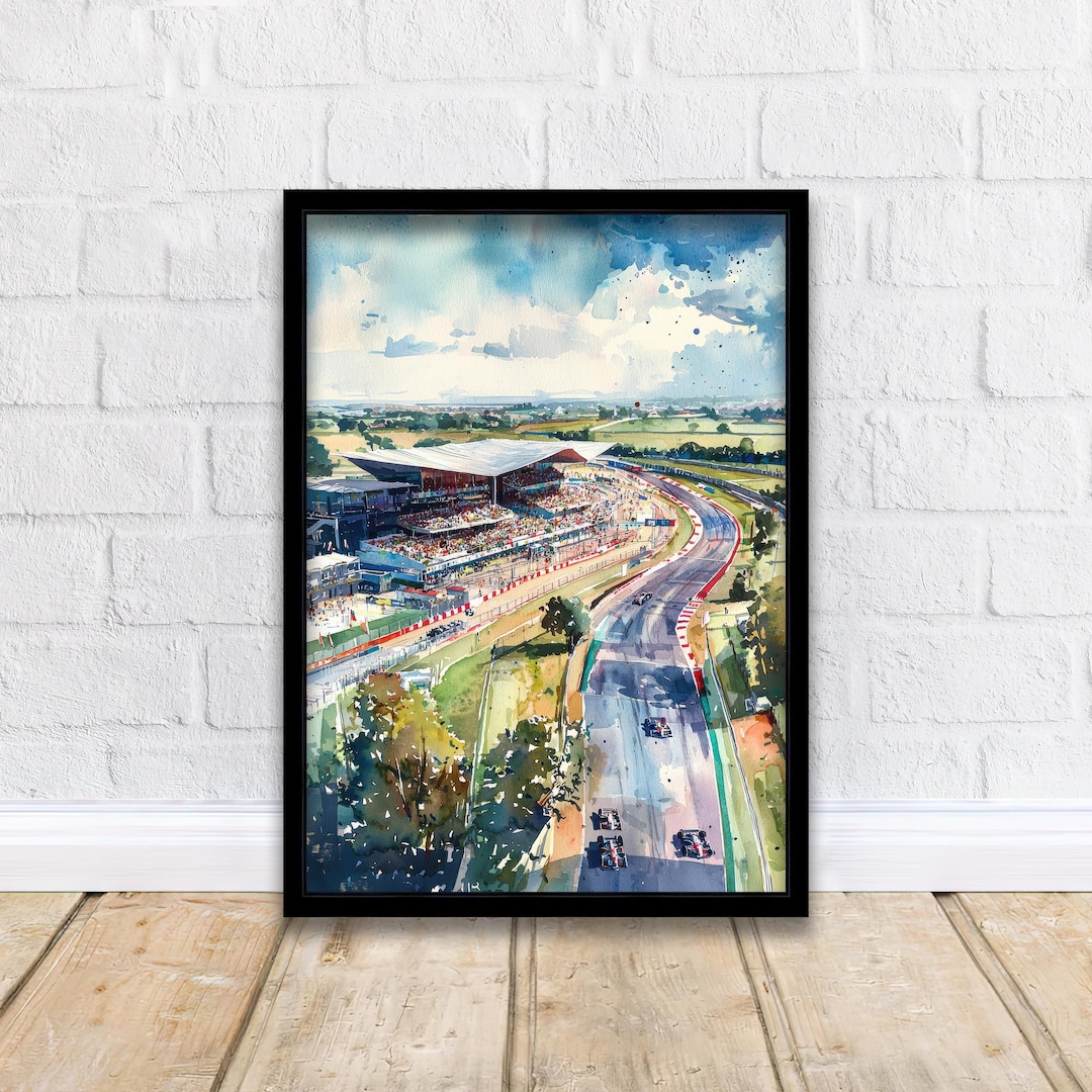 Silverstone Watercolor Painting British Grand Prix Art F1 Racing Print ...
