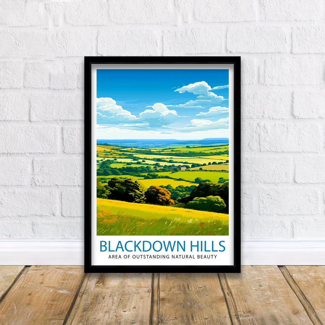 Blackdown Hills AONB Print Area of Outstanding Natural Beauty Art ...