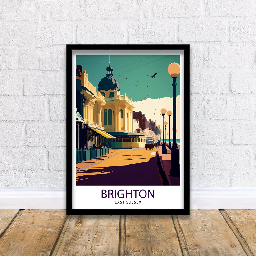 Brighton Travel Print Brighton Wall Art Brighton Decor Brighton England ...