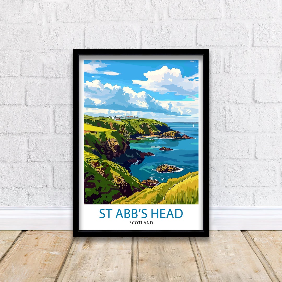 St Abbs Head Scotland Travel Print Wall Decor Wall Art St Abbs Head ...
