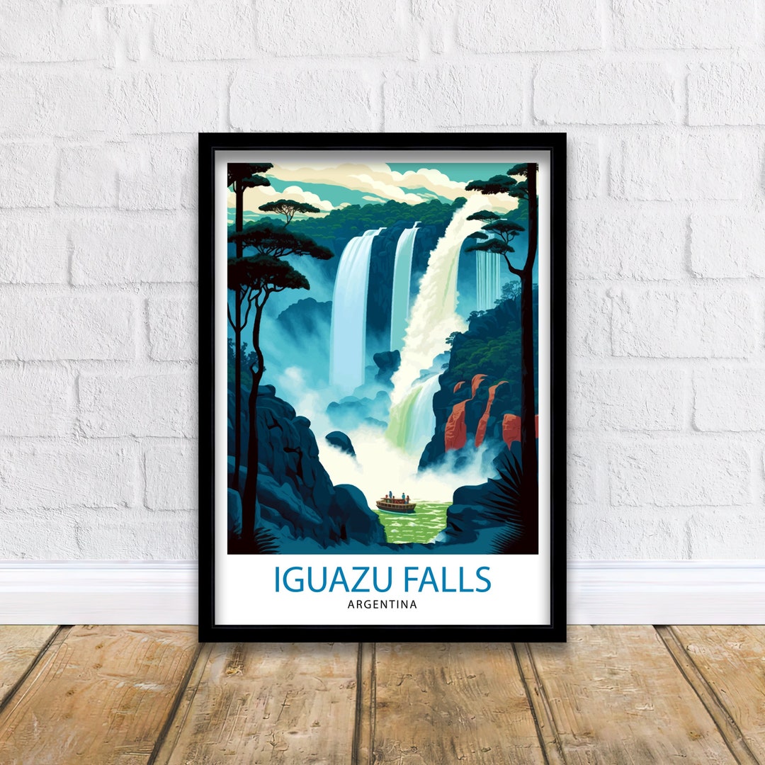 Iguazu Falls Argentina Travel Print Iguazu Wall Decor Iguazu Poster ...