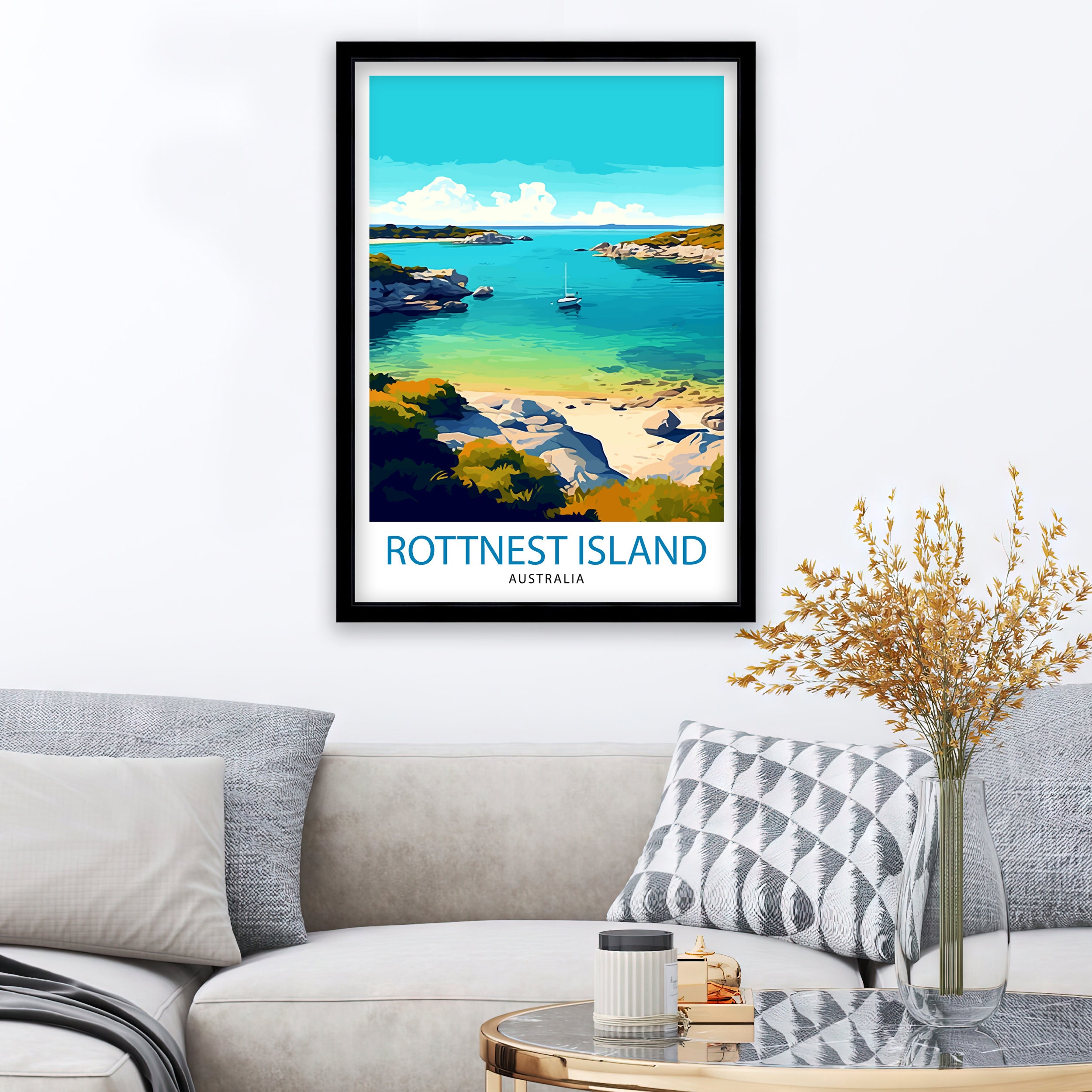 Rottnest Island Australia Travel Print Island Paradise Wall Decor ...