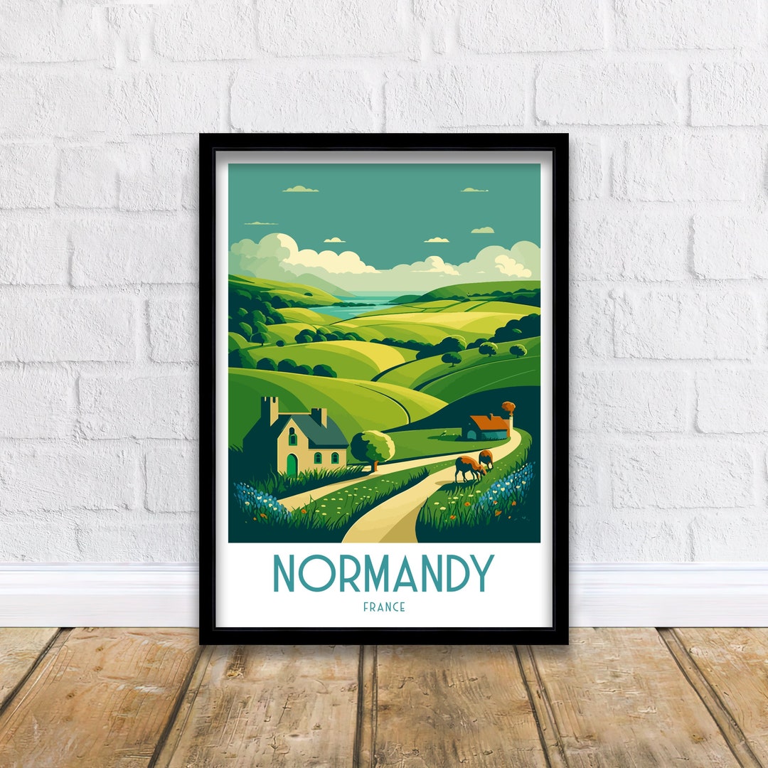 Normandy Travel Print Normandy Wall Decor Normandy Poster France Travel ...
