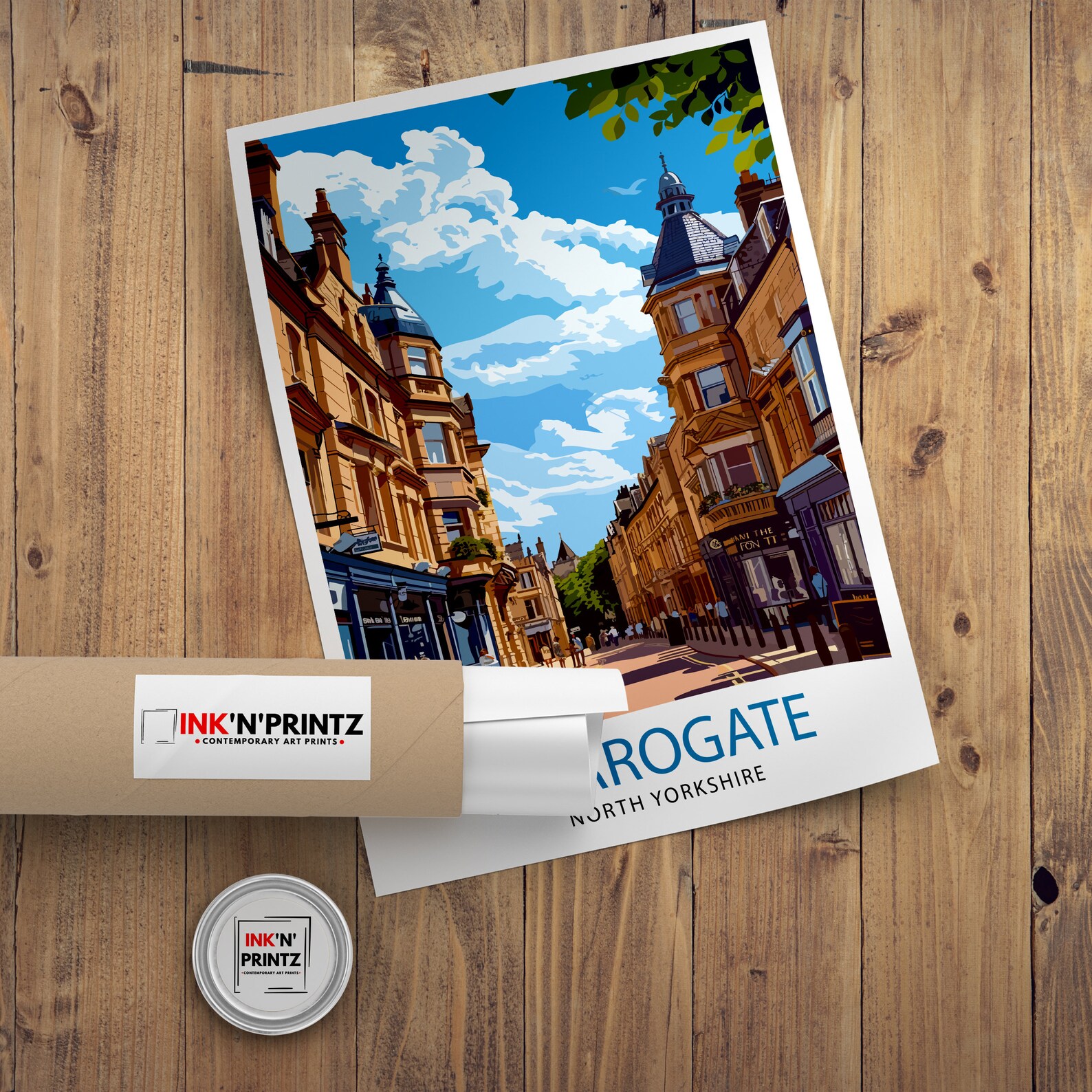 Harrogate Yorkshire Print English Spa Town Art Victorian Architecture ...