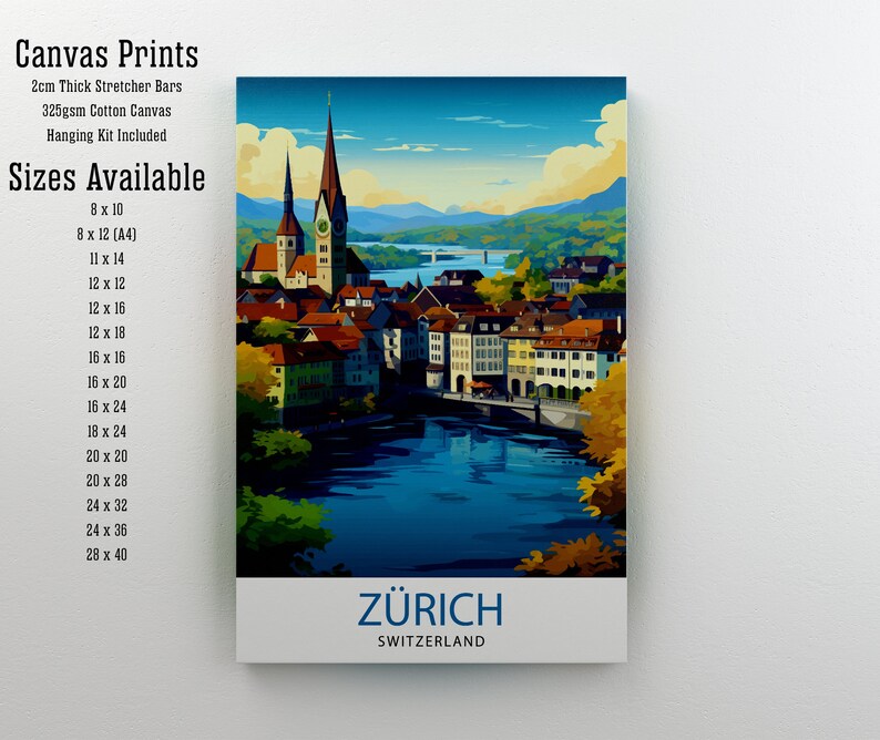 Zurich Switzerland Travel Print Zurich Wall Decor Zurich Home Living ...