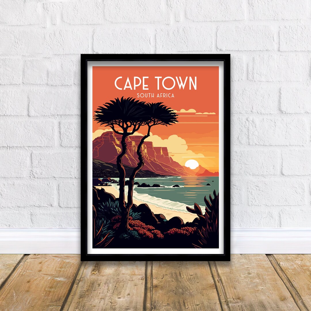 Cape Town Travel Print | Cape Town Print | Cape Town | Travel Poster ...