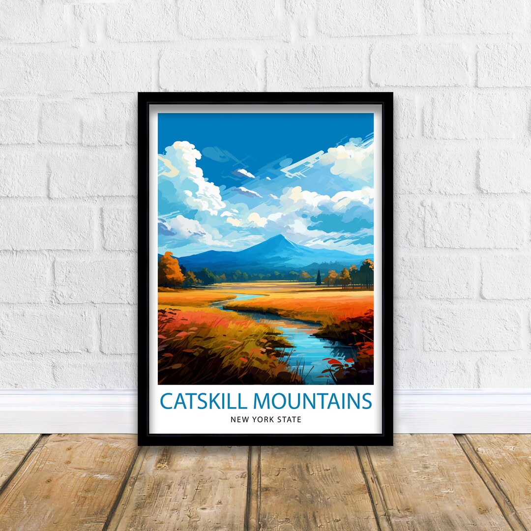 Catskill Mountains New York State Travel Print Catskill Wall Decor ...
